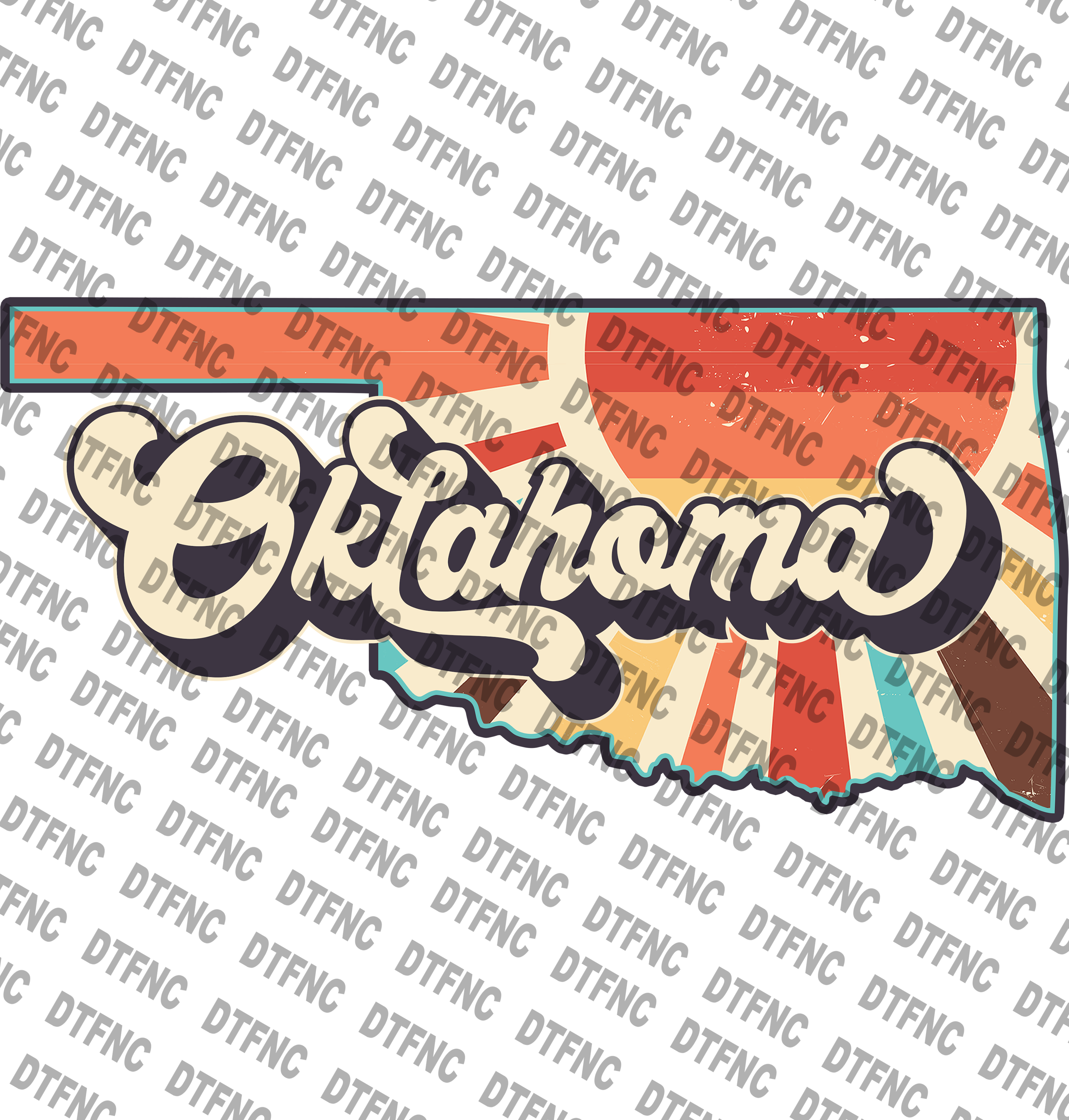 Oklahoma - Nostalgic Retro State DTF Transfers for Custom Apparel