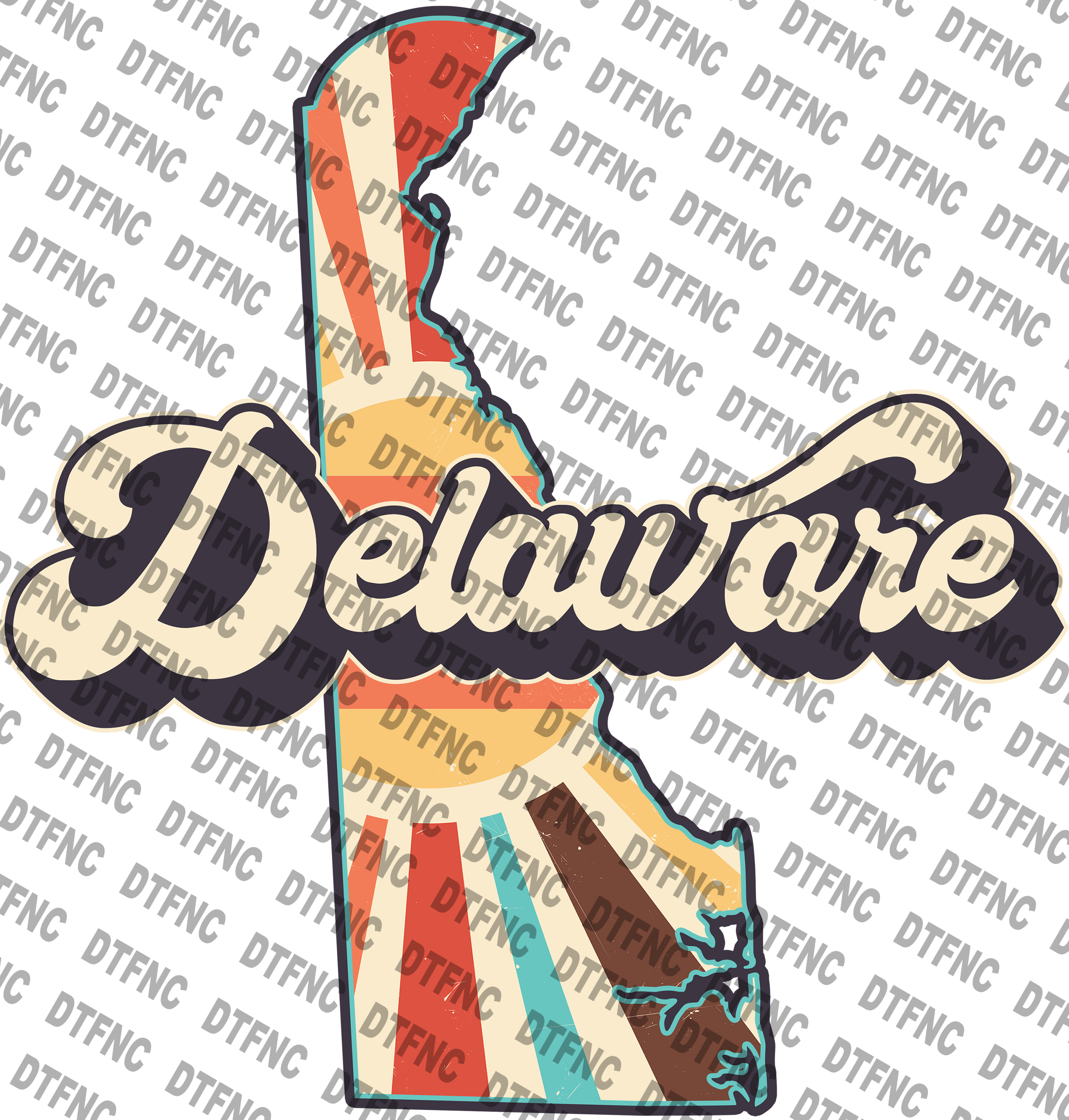 Delaware - Nostalgic Retro State DTF Transfers for Custom Apparel